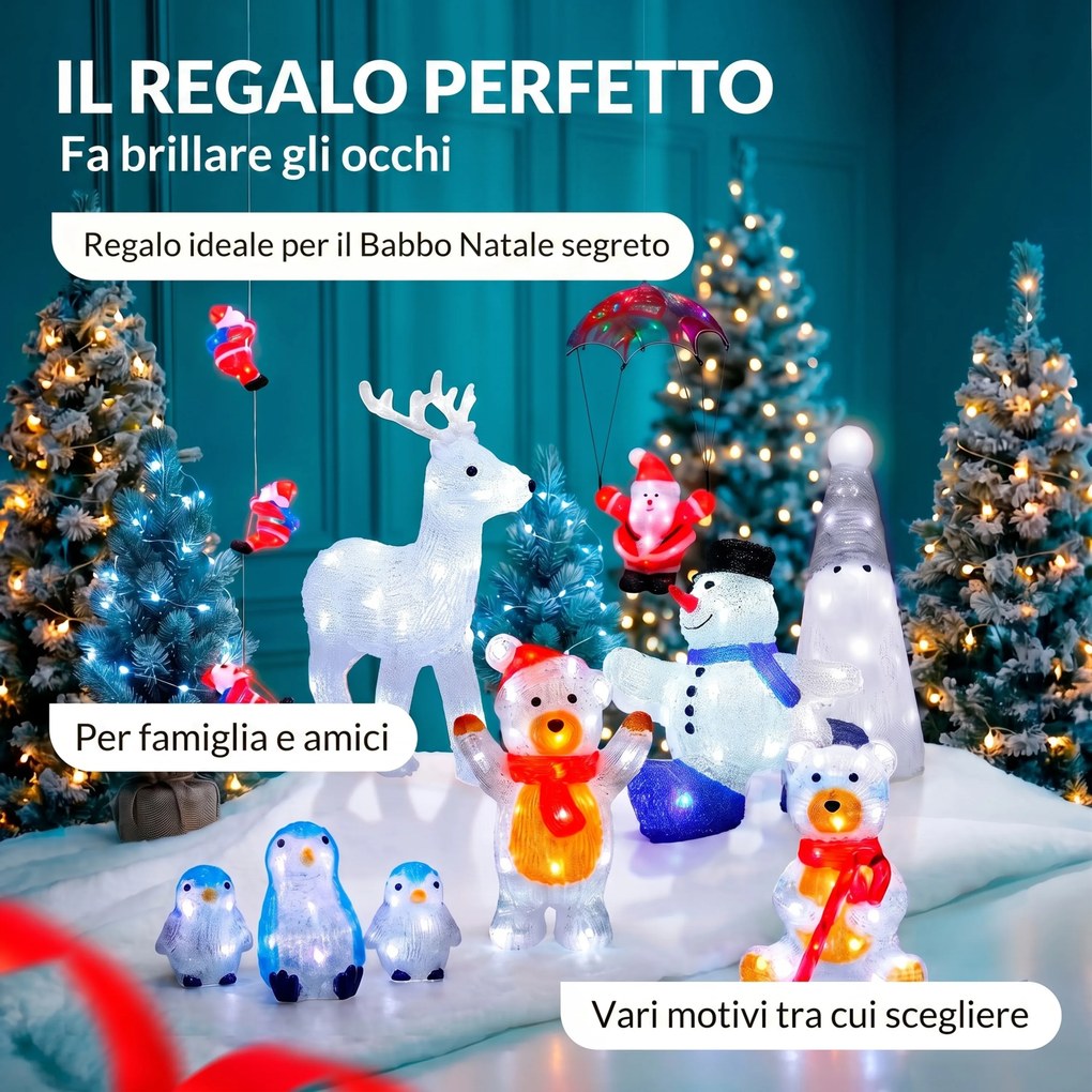 LED akryl figurka Vánoce Teddy sedící