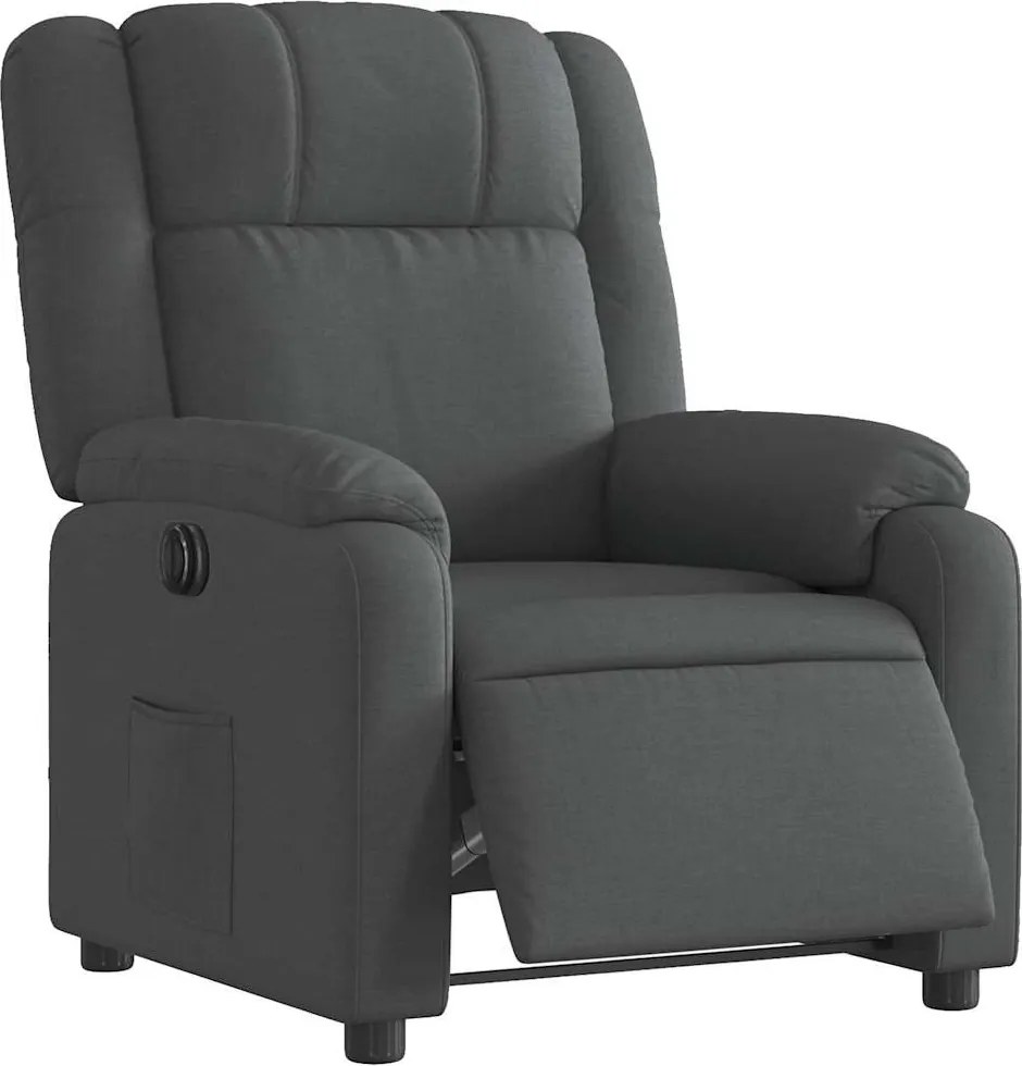 Elektrické polohovací křeslo tmavě šedé textil 3205179