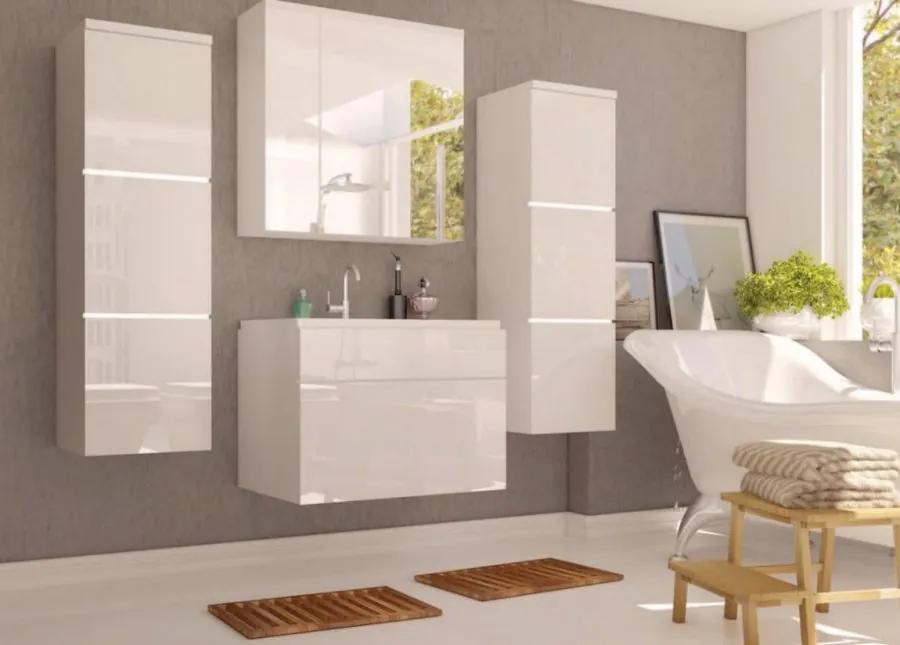 Casarredo - Komfort nábytek Závěsná koupelnová skříňka PORTO pod umyvadlo, bílá lesk