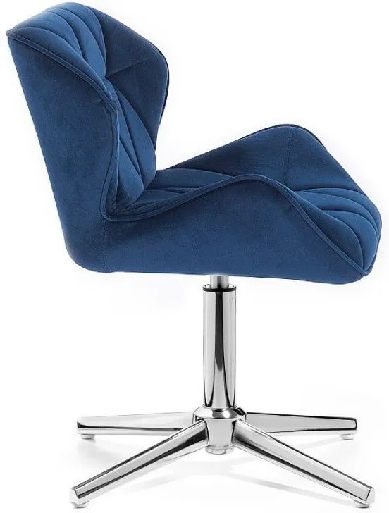 LuxuryForm DESIGN Otočná židle MILANO VELUR na stříbrném kříži - modrá