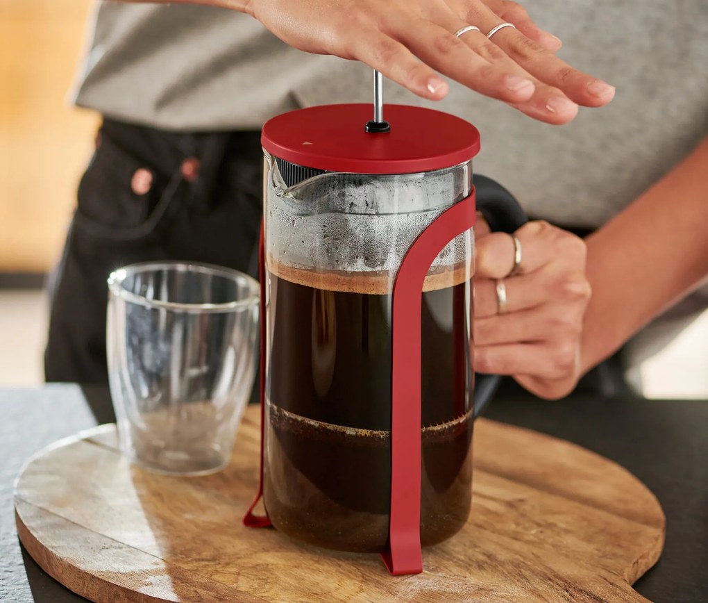 Tchibo - Konvička french press 800 ml, 6 šálků, červená