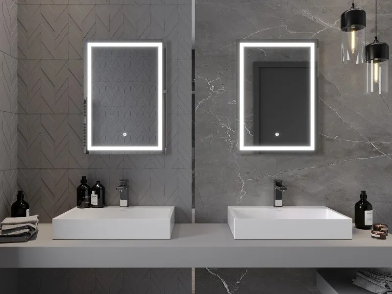 Mexen Miko, LED koupelnové zrcadlo s podsvícením 50 x 70 cm, 6000K, ochrana proti zamlžování, 9819-050-070-611-00