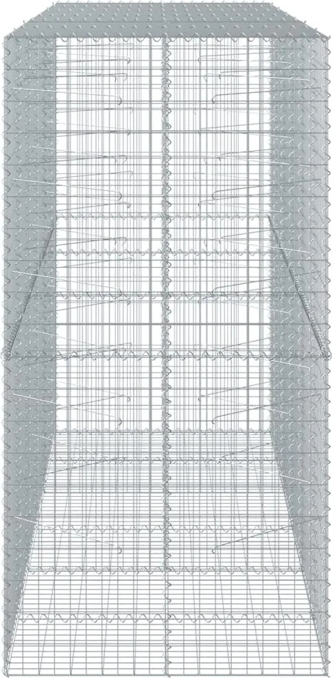 Gabionový koš s víkem 300 x 100 x 200 cm pozinkované železo 3295229