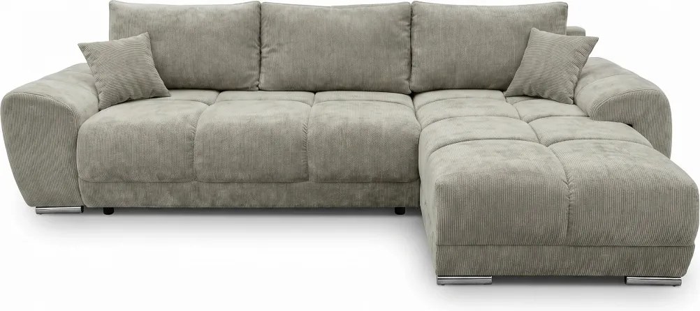 Rohová rozkládací sedací souprava do L ELLINI, 290 cm, s úložným prostorem Barva látky Vibe: Krémová (Vibe 03)