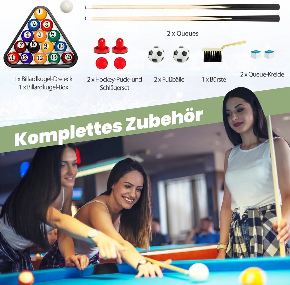 Costway 3 v 1 Multifunkční hrací stůl stolní fotbálek se stolním fotbalem