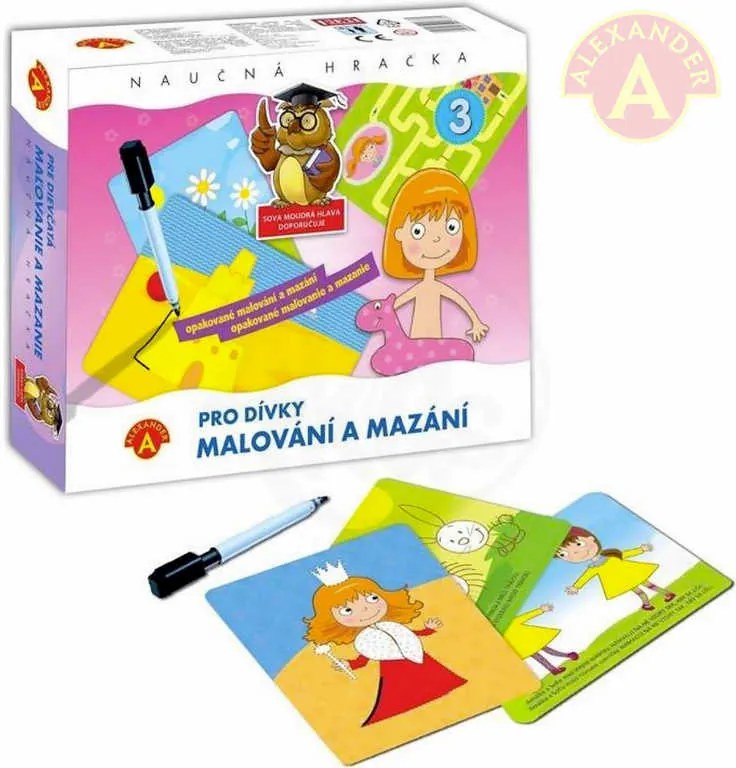 ALEXANDER Hra Malování a mazání pro dívky naučný kreativní set v krabici 29001719