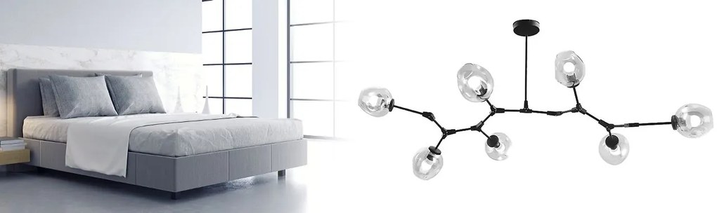 Toolight, stropní svítidlo 7xE27 APP505-7C, černá, OSW-08554