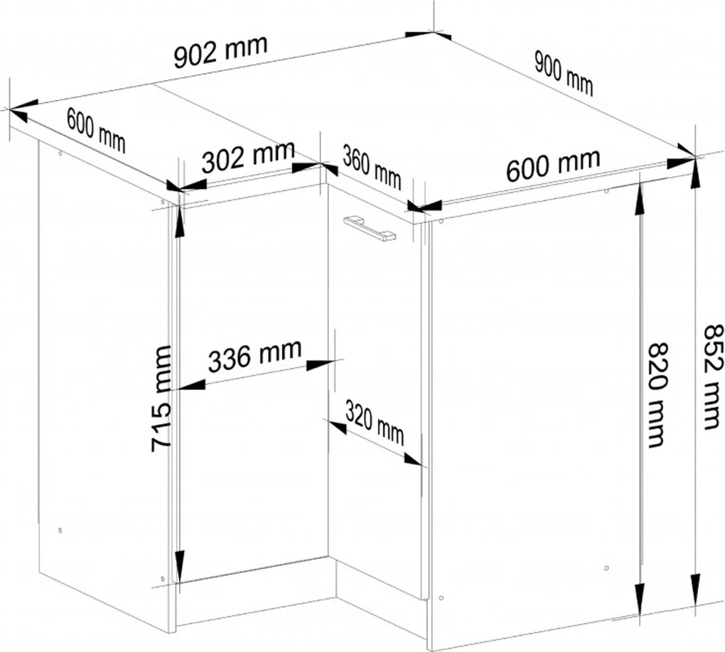 Kuchyňská skříňka OLIVIA S90/90 - bílá/šedý lesk
