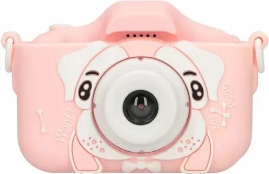 Digitální fotoaparát pro děti Pejsek X5 růžový 64 GB karta
