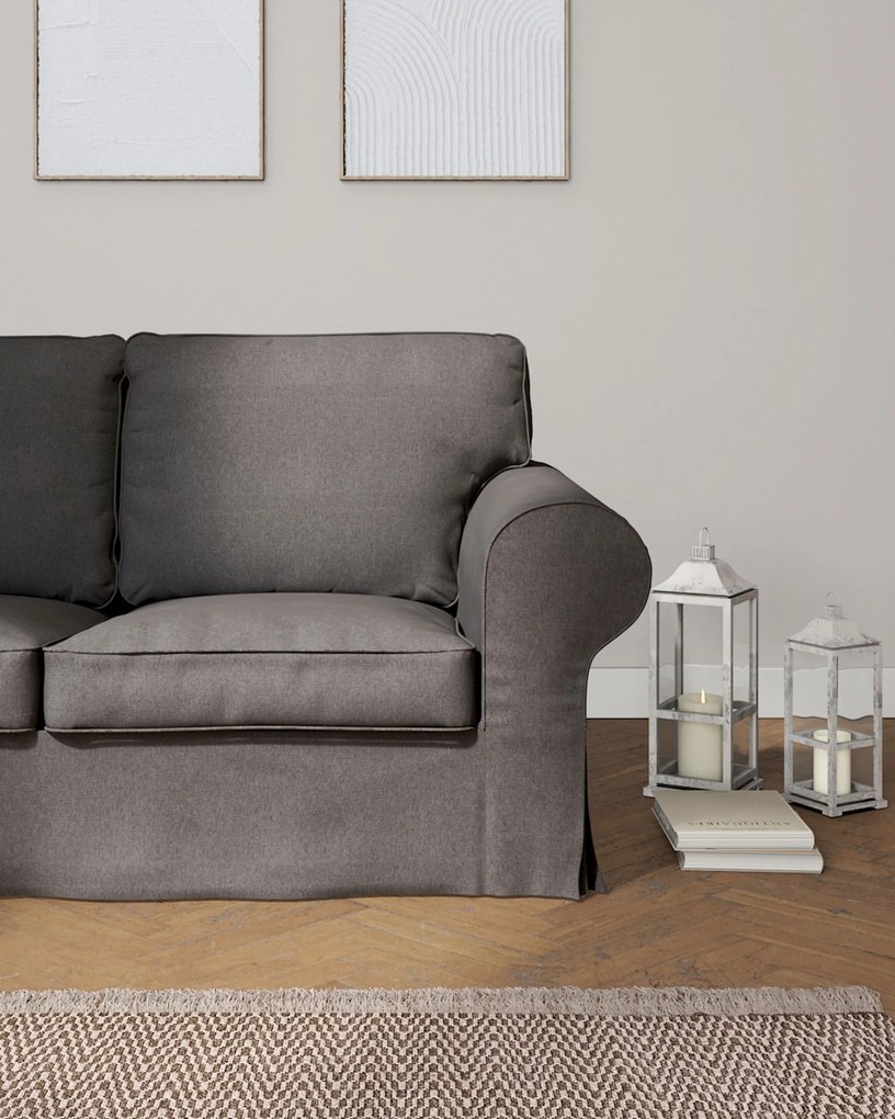 Potah na pohovku IKEA Ektorp 2-místná rozkládací NOVÝ MODEL 2012 barva šedá látka pletený vzor