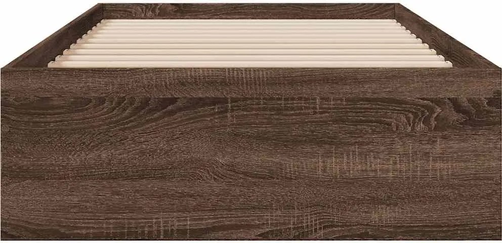 Rám postele se zásuvkami hnědý dub 75 x 190 cm kompozitní dřevo 3280446