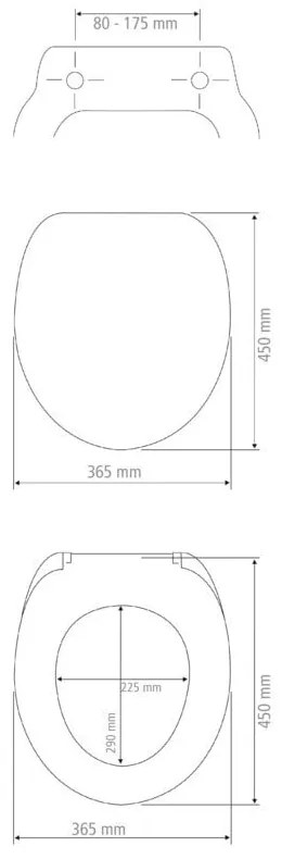 Černé WC sedátko z nerezové oceli Wenko Elephant