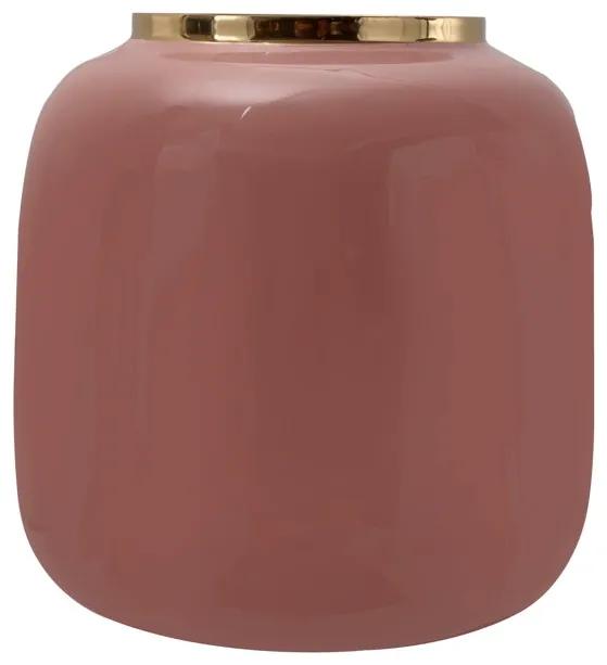 Váza Art Deco 545 Růžová / Zlatá