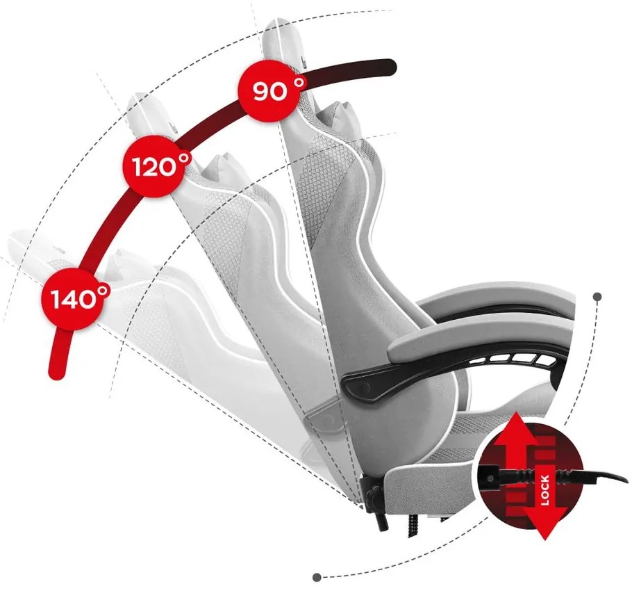 Huzaro Herní židle Force 4.7 s výsuvnou podnožkou - Růžová