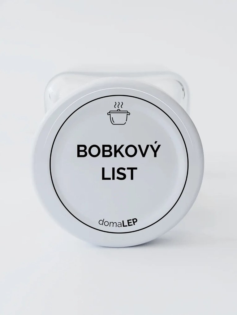 Samolepka na kořenky BOBKOVÝ LIST průhledná 5 cm tučné písmo