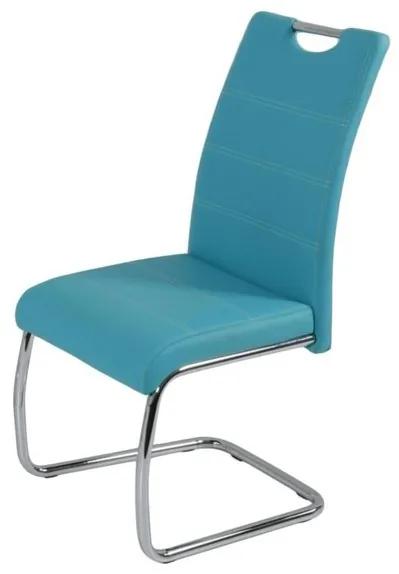 Sconto Jídelní židle FLORA S modrá, syntetická kůže