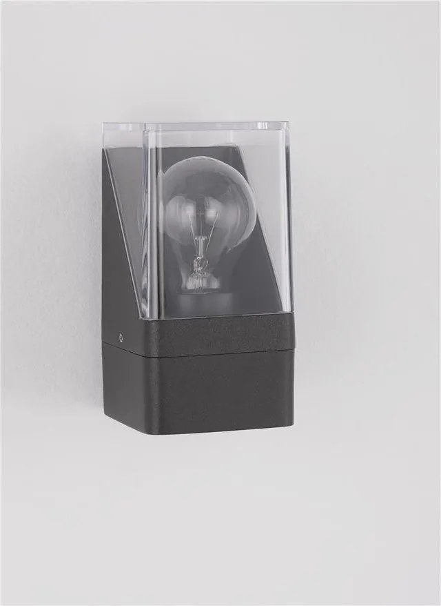NV 9492740 Venkovní nástěnné svítidlo SELENA antracitový hliník a čirý akryl E27 1x12W 220-240V bez žárovky IP65 - NOVA LUCE