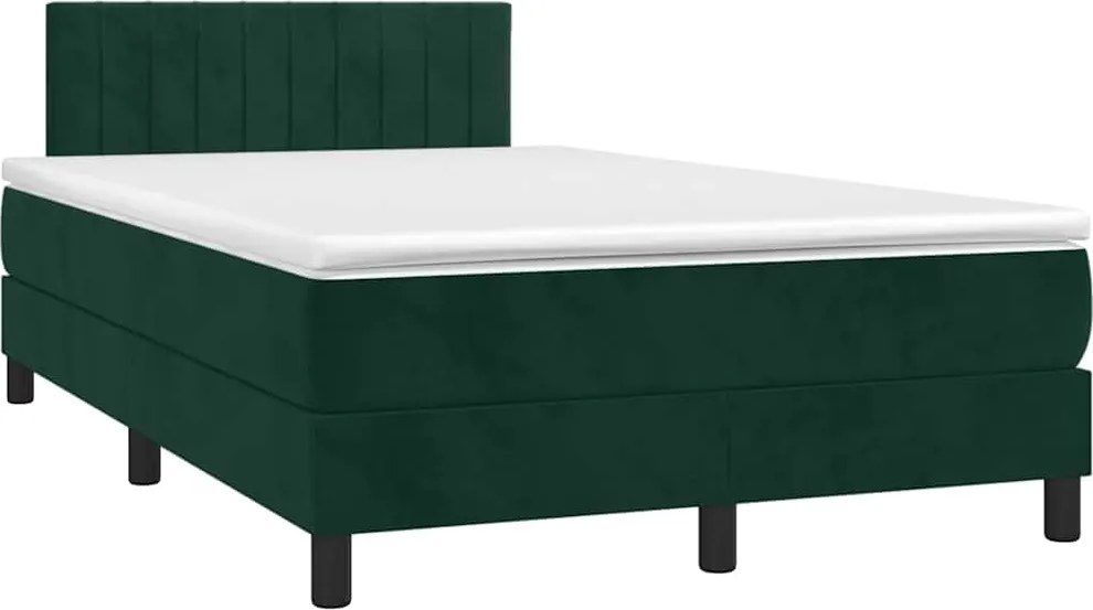 Box spring postel s matrací tmavě zelená 120 x 200 cm samet 3141416