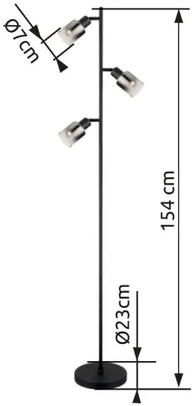 Globo 54308S - Stojací lampa HUBERTUS 3xE14/40W/230V