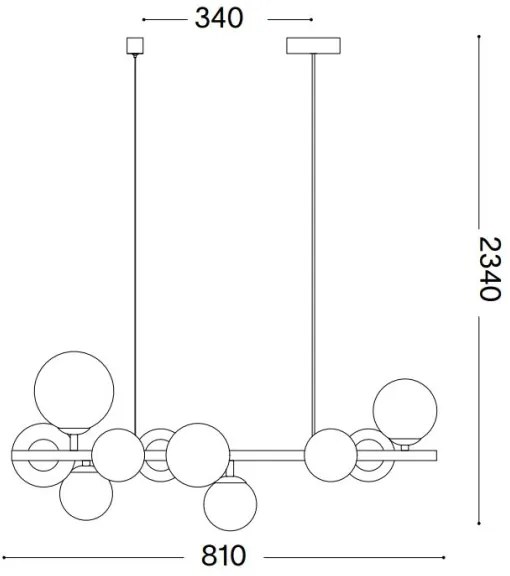 Ideal Lux - LED Lustr na lanku PERLAGE 10xG9/3W/230V 81 cm černá/kouřová