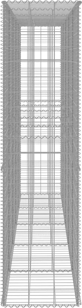 Gabionová zeď s víkem pozinkovaná ocel 300 x 50 x 200 cm 145090