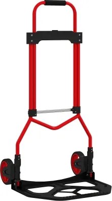 HOMCOM skládací rudl s nastavitelnou teleskopickou rukojetí, nosnost 60 kg, rudl s koly pro garáž či kancelář, červený