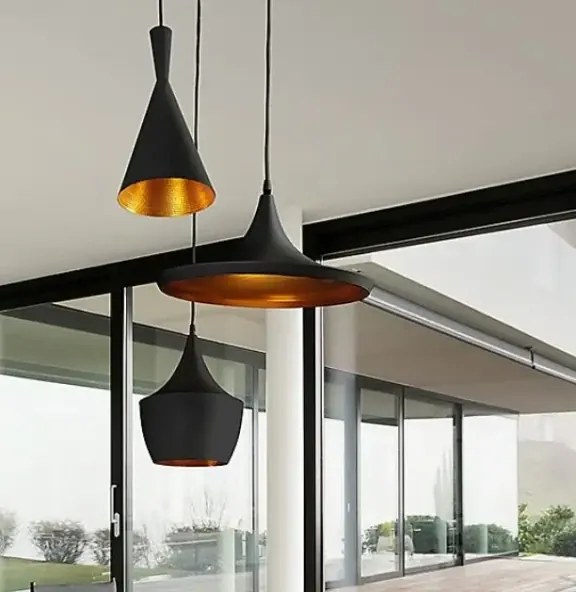 Designový lustr Mix černé/zlaté