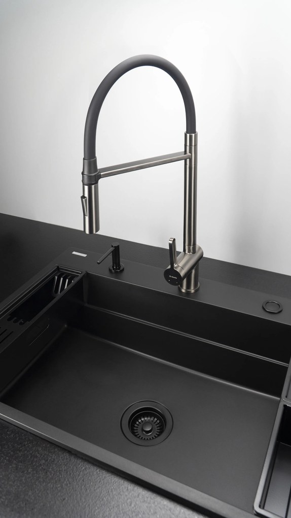 Deante Magnetic, sada příslušenství ke kuchyňskému dřezu série Magnetic, černá matná, DEA-ZZMKN22K