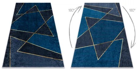 MIRO 52097.801 mycí kobereček Geometrická protiskluz modrý velikost 140x190 cm | krásné koberce cz