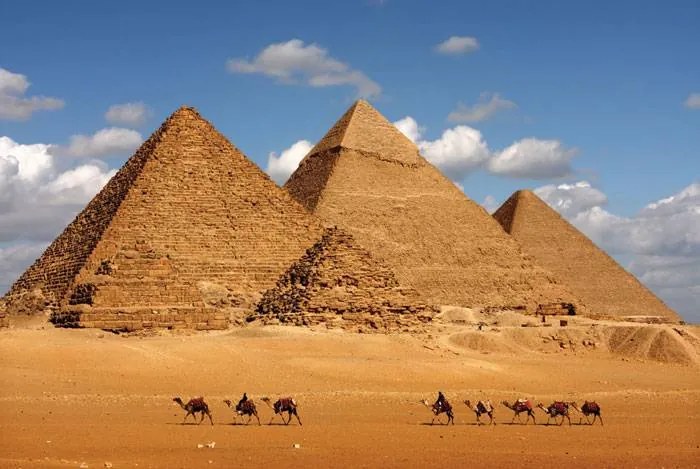 Pětidílná vliesová fototapeta Egyptské pyramidy, rozměr 375x250cm, MS-5-0051