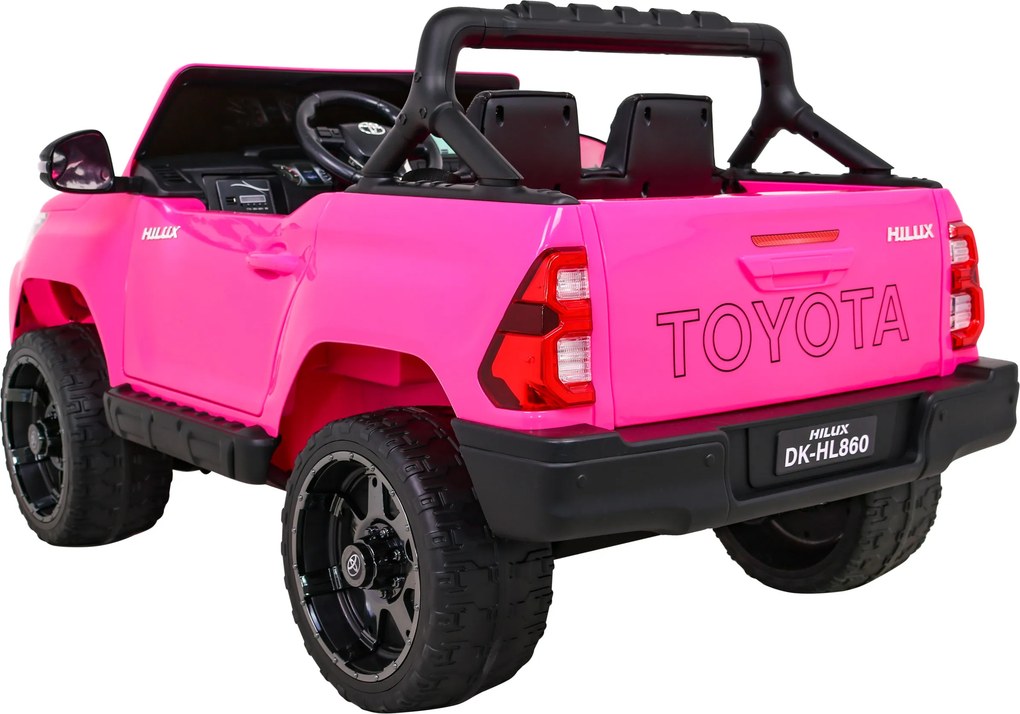 Ramiz Elektrické auto Toyota Hilux pro děti růžové + pohon 4x4 + dálkové ovládání