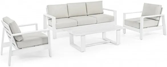 BIZZOTTO Zahradní set pohovky, křesel a konferenčního stolku BALTIC bílý