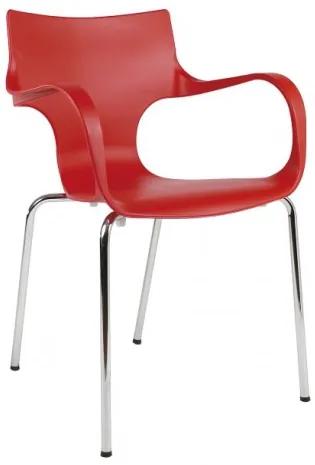 Jednací židle MARIA - černá, červená, bílá - 3D510