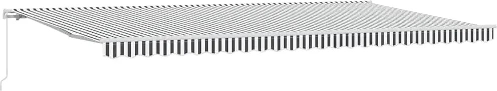 Ručně zatahovací markýza antracitová a bílá 600 x 300 cm 3216032