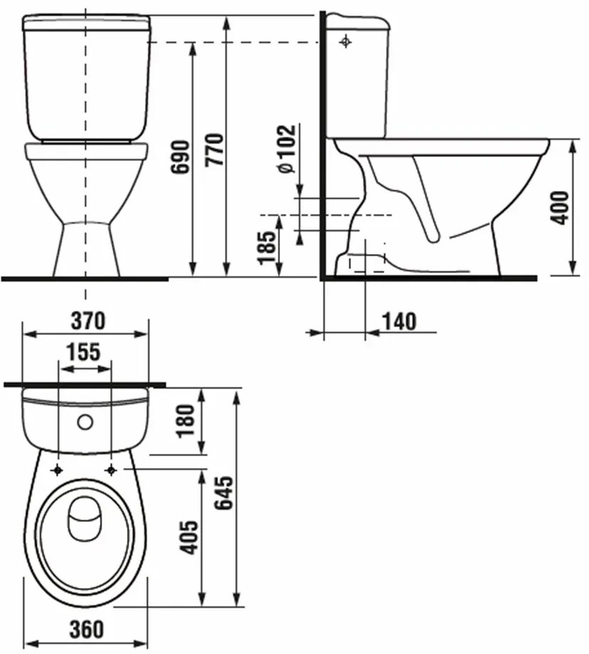 WC kombi Jika UNI H8241790007873 se spodním odpadem
