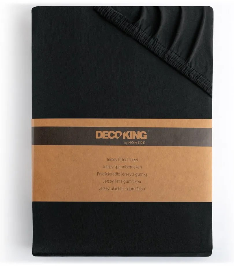 Černé napínací prostěradlo jersey 200x200 cm Amber – Restilo