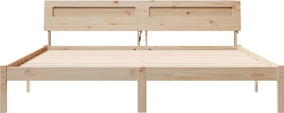 Rám postele s čelo Hnědá 200 x 200 cm Masivní borové dřevo 3385742