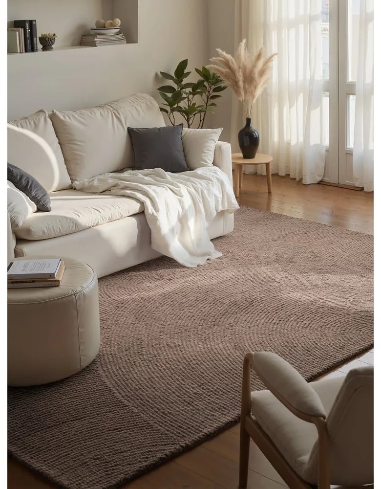 Taupe ručně tkaný vlněný koberec 200x300 cm Calmio – Hanse Home