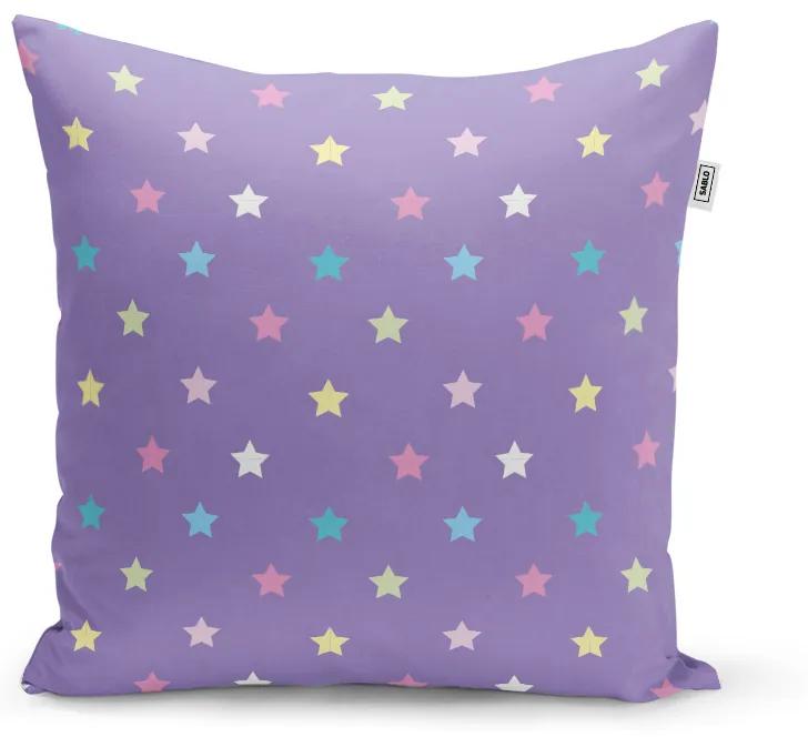 Sablio Polštář Hvězdy na fialové - 60x60 cm