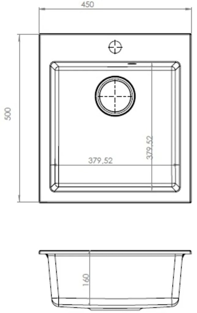 Granitový dřez Alveus CORTINA 20/55 G Béžová