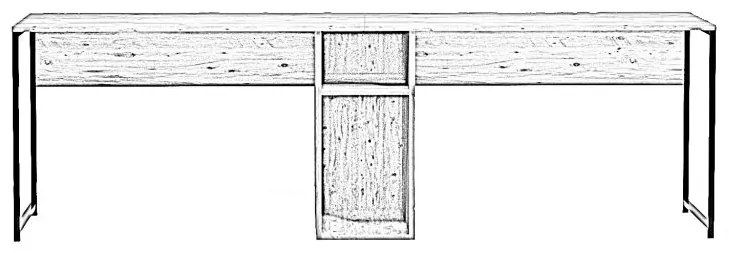 Pracovní stůl, 240 x 74 x 60 cm, dub