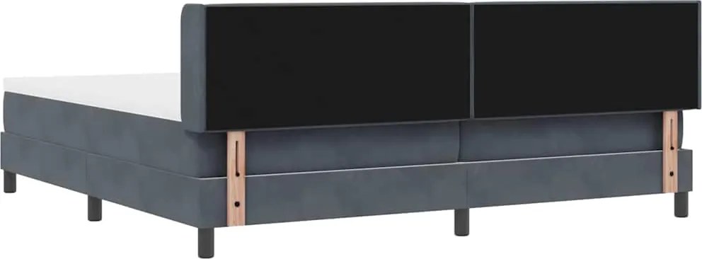Postel s boxspringem s čelo Tmavě šedá 200 x 200 cm samet 3341433