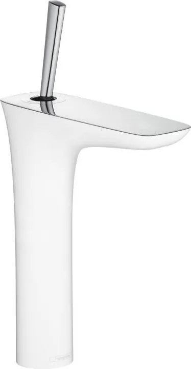 Hansgrohe PuraVida, páková umyvadlová baterie 200 s odtokovou soupravou Push-Open, bílá/chromová, 15081400