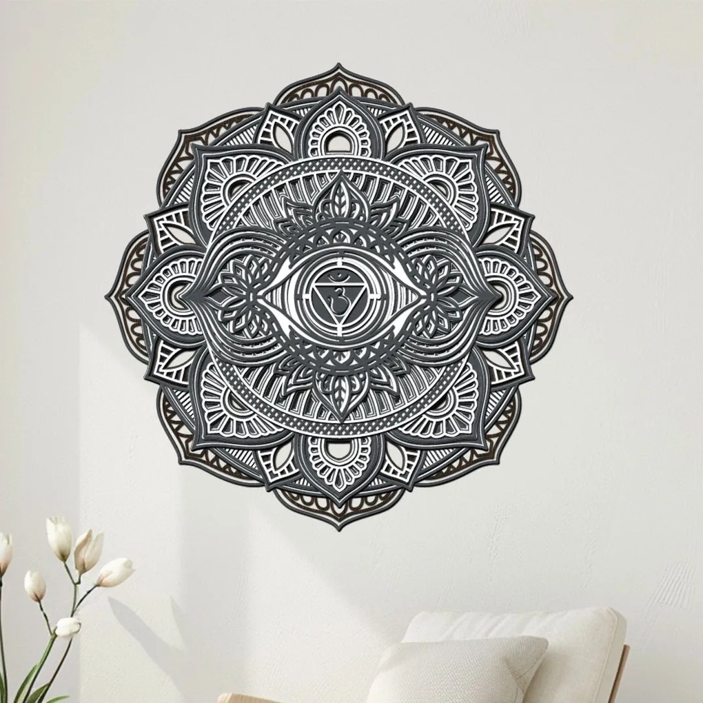dřevo života Dřevěná 8 vrstvá mandala ROVNOVÁHY Zvolte rozměr (cm): 80x80, Zvolte barvu dekoru: Buk-Ořech