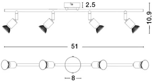 Moderní bodové svítidlo Base 51 bílé