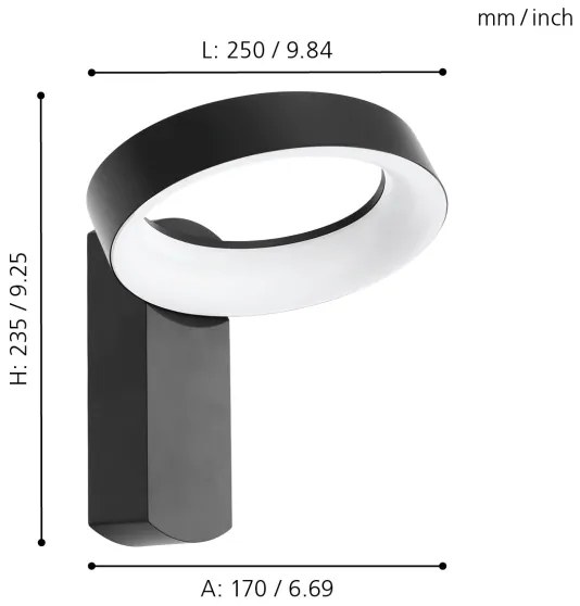 Eglo 97307 - LED Venkovní nástěnné svítidlo PERNATE LED/11W/230V IP44
