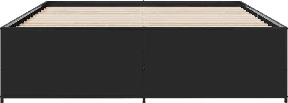 Rám postele černý 150 x 200 cm kompozitní dřevo a kov 3279882