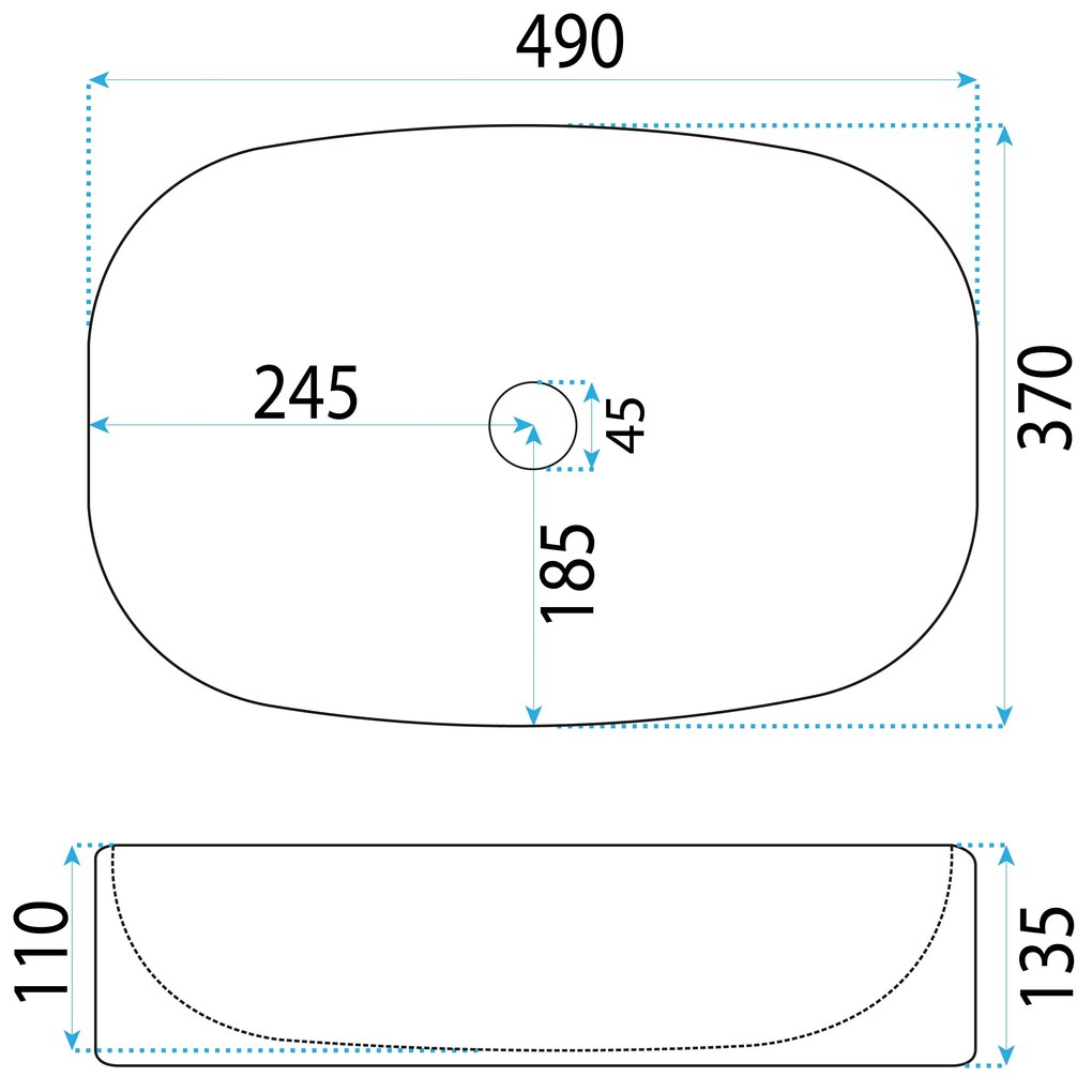 Keramické umyvadlo na desku REA FREJA