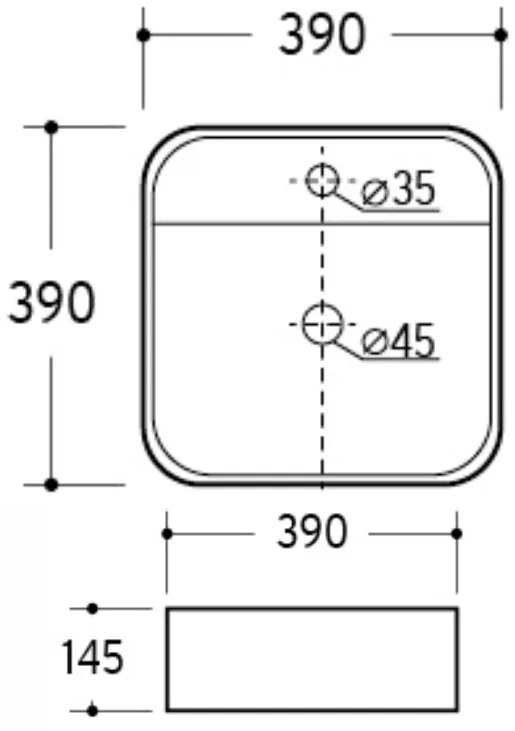 COMAD Umyvadlo na desku - UM-6288, 40 cm, keramické, bílá