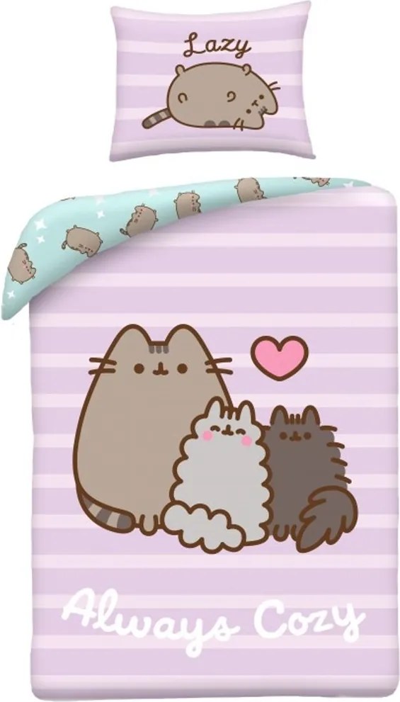 Ložní povlečení z mikrovlákna Pusheen - motiv Always Cozy - 70x90 cm + 140x200 cm